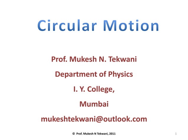 Circular motion | PPSX | Physics | Science