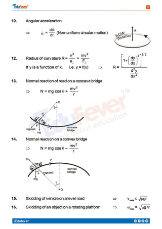 Circular Motion - Physics Revision Notes | PDF | Educational Assessment ...