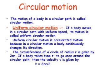 powerpoint on circular motion for class 9 | PPTX