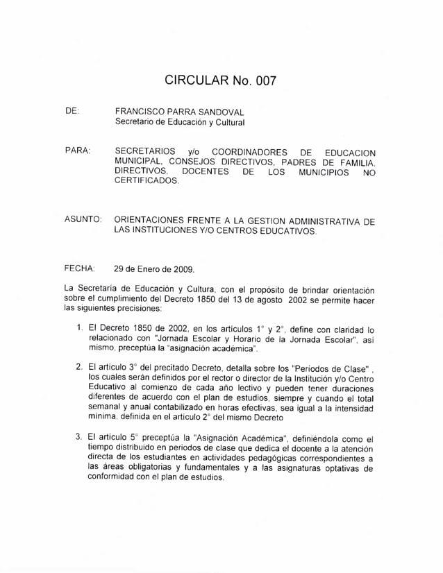 Circular no. 007 | PDF