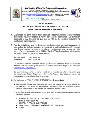 Circular nro 1 | PDF