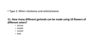 CIRCULAR PERMUTATION QUESTIONS AND LOGIC | PPTX