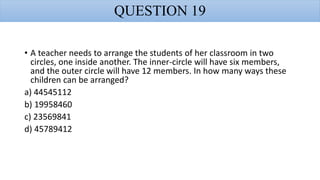 CIRCULAR PERMUTATION QUESTIONS AND LOGIC | PPTX