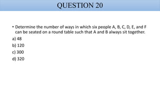 CIRCULAR PERMUTATION QUESTIONS AND LOGIC | PPTX
