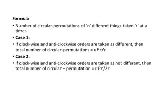 CIRCULAR PERMUTATION QUESTIONS AND LOGIC | PPTX