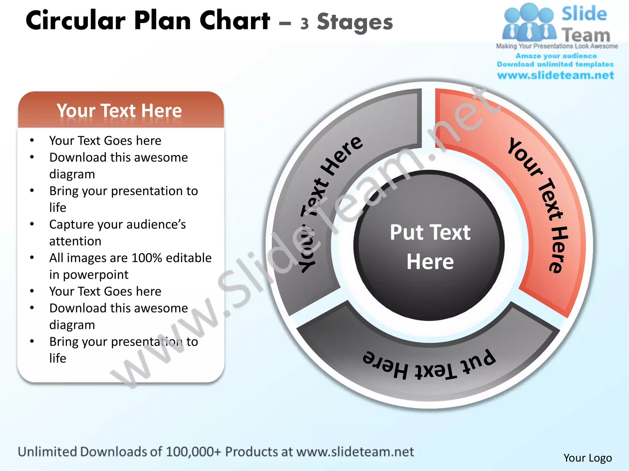 Circular plan chart 3 stages powerpoint templates 0712 | PDF