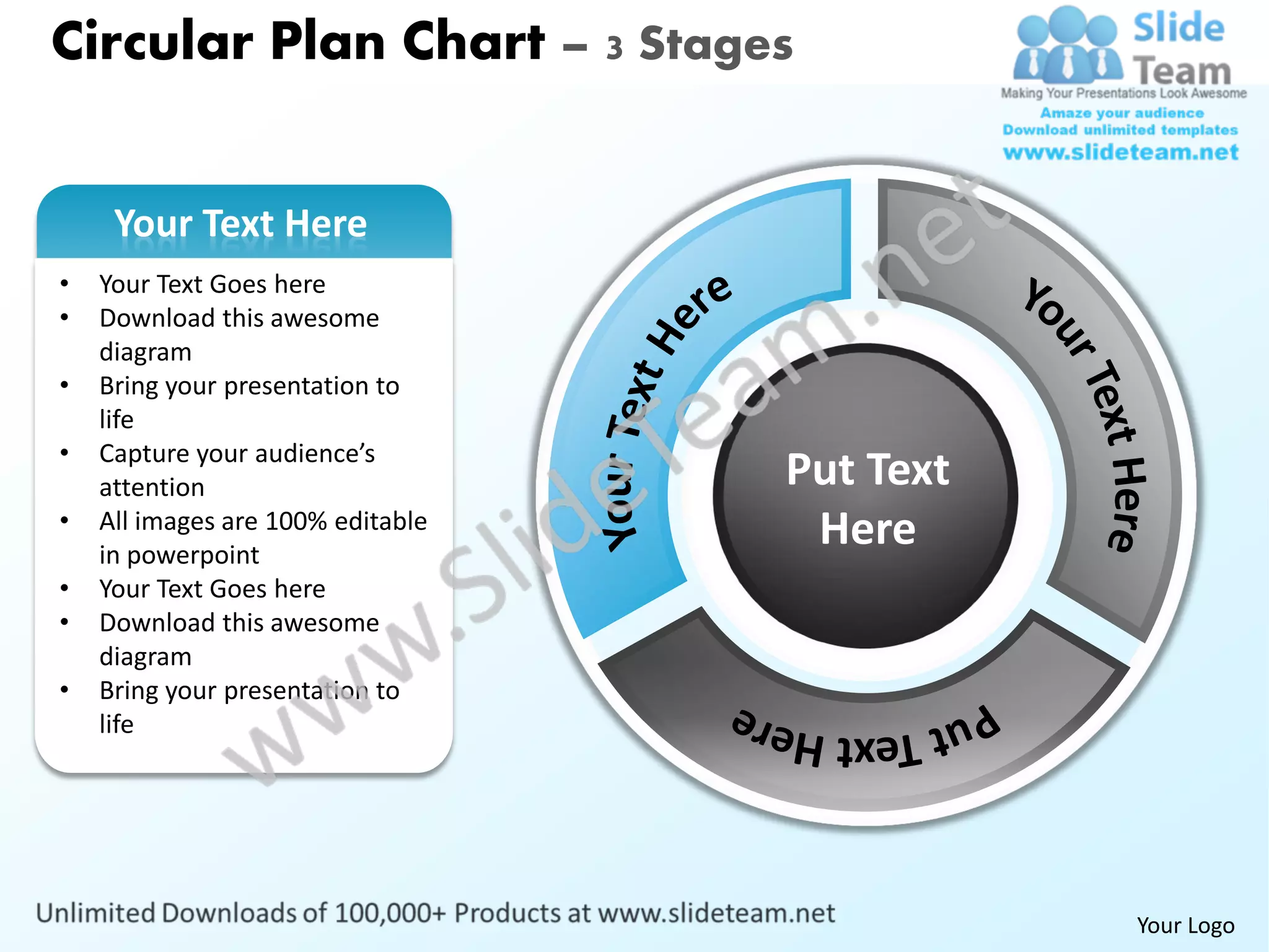 Circular plan chart 3 stages powerpoint templates 0712 | PDF