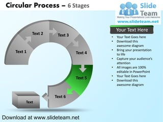 Circular process 6 stages powerpoint diagrams and powerpoint templates ...