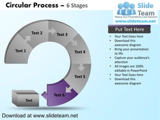 Circular process 6 stages powerpoint diagrams and powerpoint templates ...