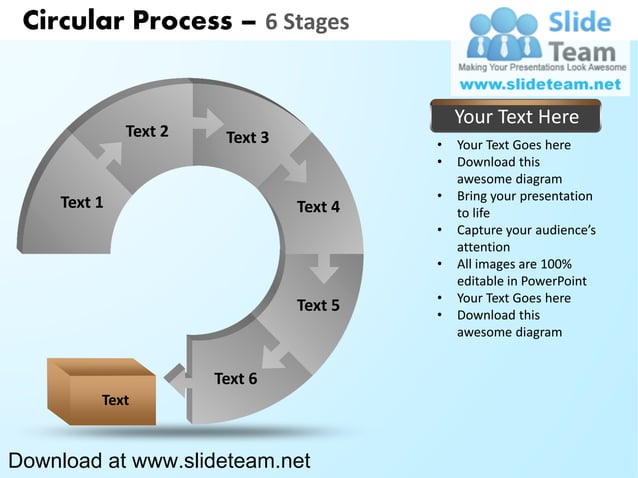 Circular process 6 stages powerpoint diagrams and powerpoint templates ...