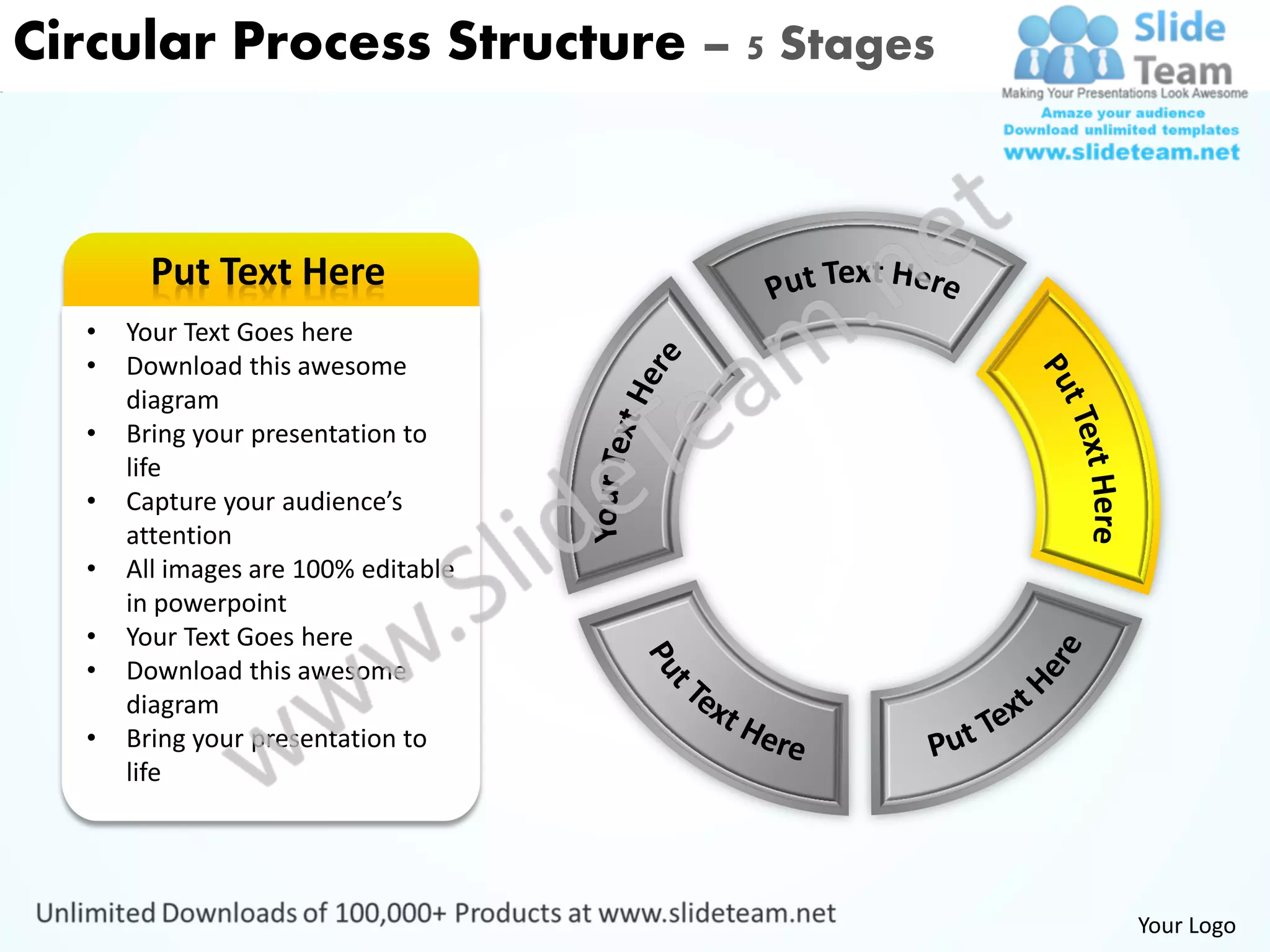 Circular process structure 5 stages powerpoint templates 0712 | PDF ...
