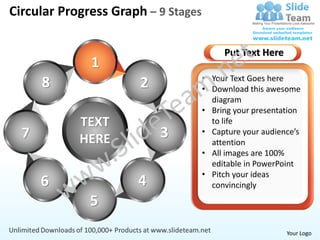 Circular progress graph 9 stages powerpoint templates 0712 | PPT