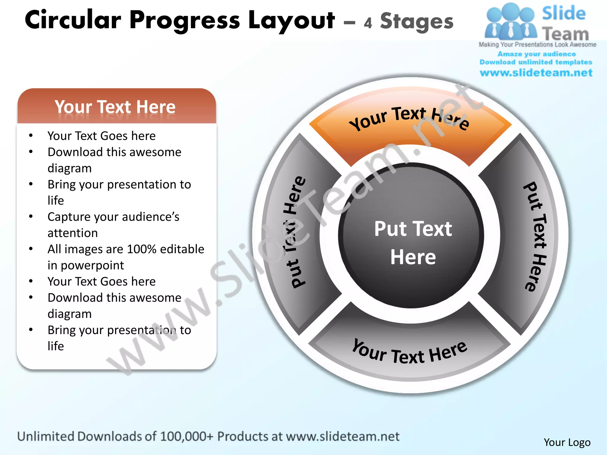 Circular progress layout 4 stages powerpoint templates 0712 | PDF ...