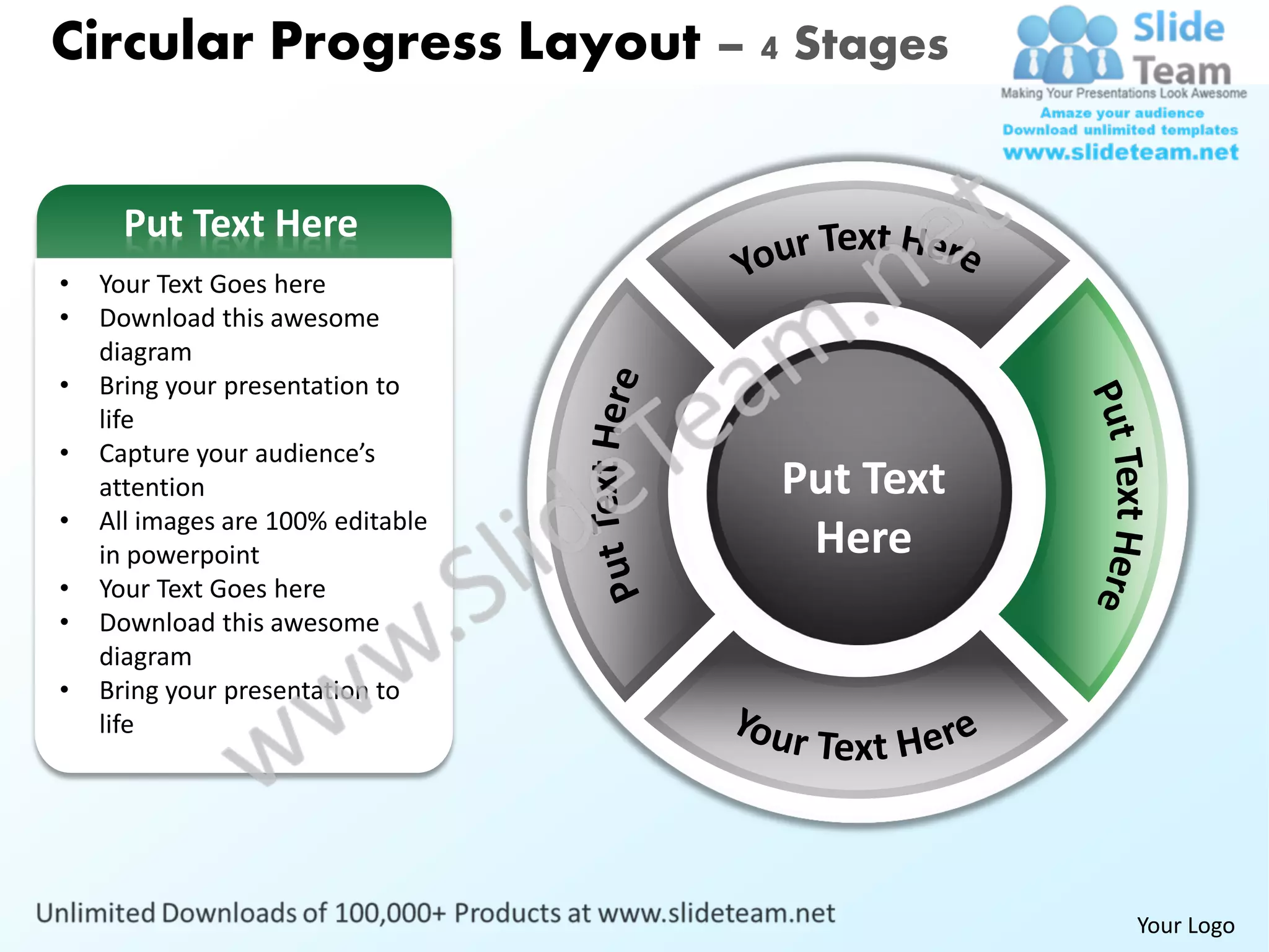 Circular progress layout 4 stages powerpoint templates 0712 | PDF ...