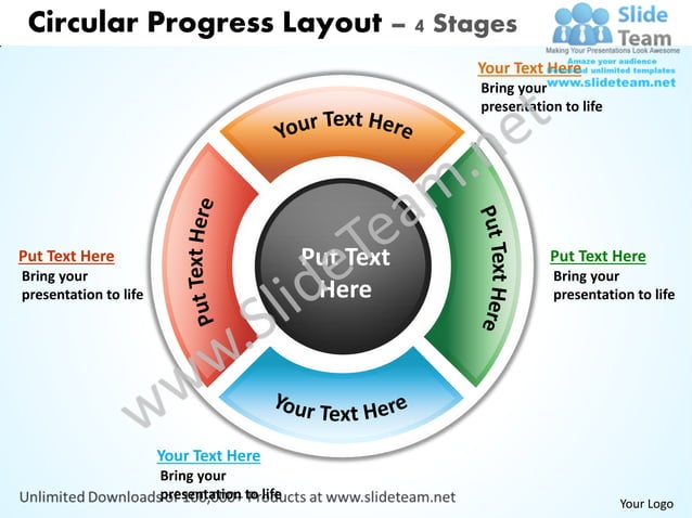 Circular progress layout 4 stages powerpoint templates 0712 | PPT