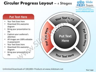 Circular progress layout 4 stages powerpoint templates 0712 | PPT