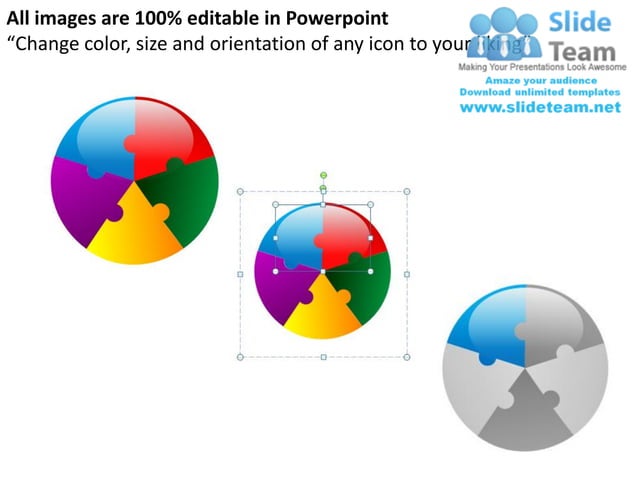 Circular puzzle 5 pieces powerpoint presentation slides ppt templates | PDF