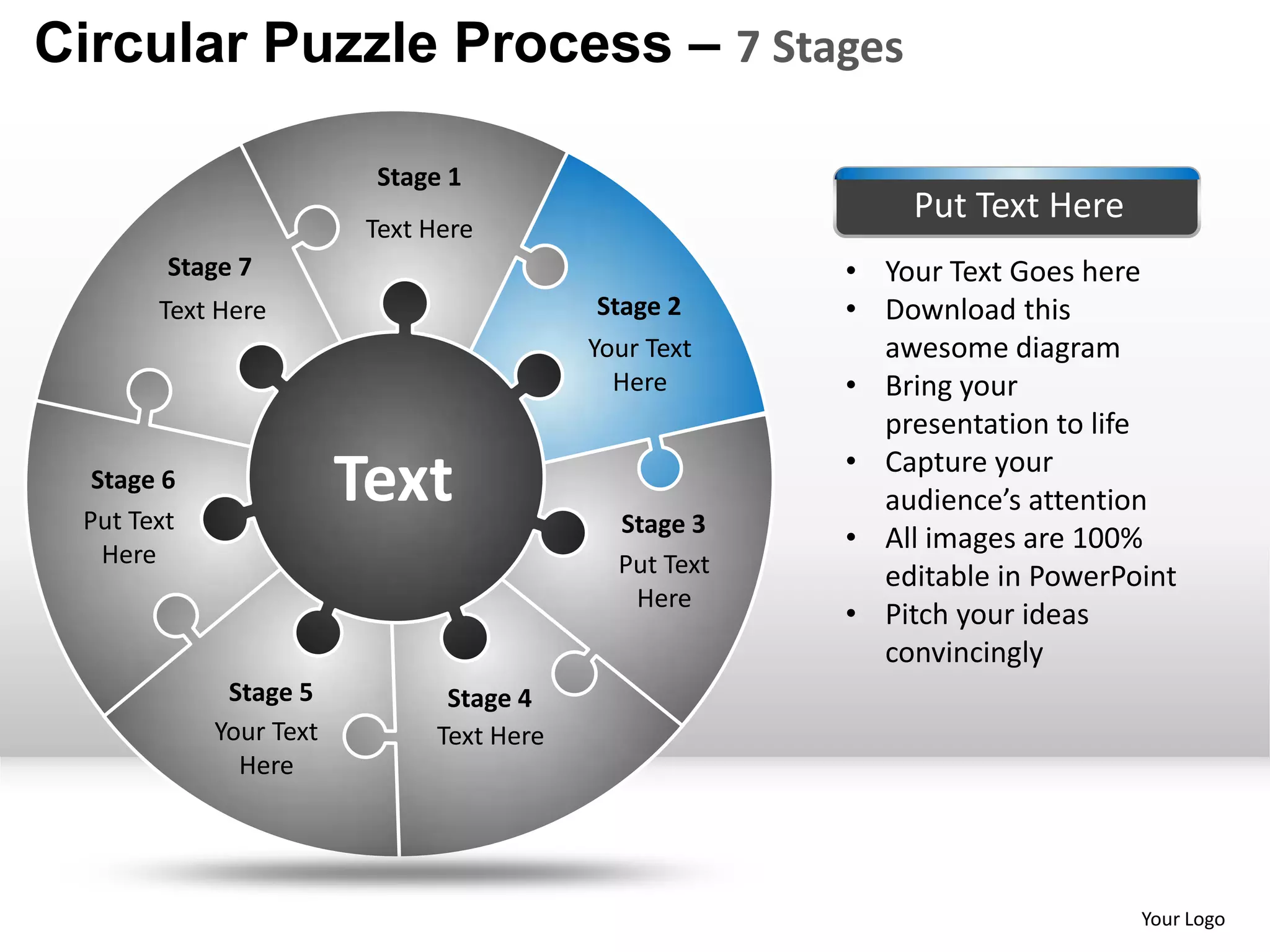 Circular puzzle 7 stages powerpoint presentation templates | PPTX