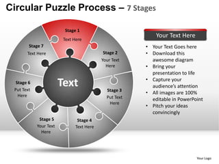 Circular puzzle 7 stages powerpoint presentation templates | PPTX