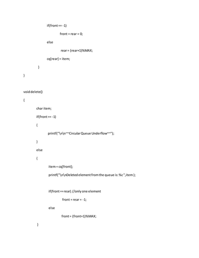 Circular queue | DOCX | Programming Languages | Computing