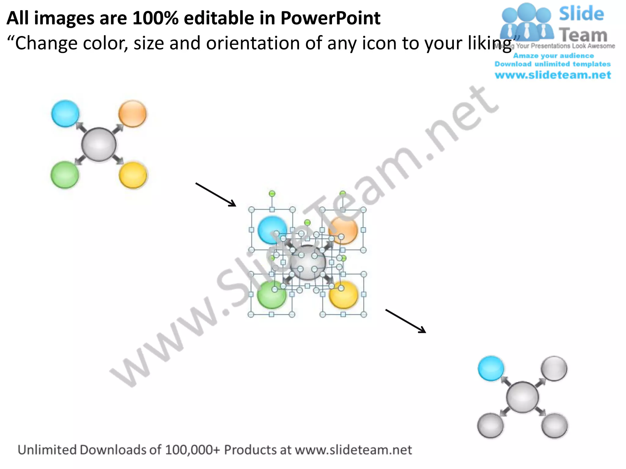 Circular text circles illustrating diverging concept cycle flow chart ...