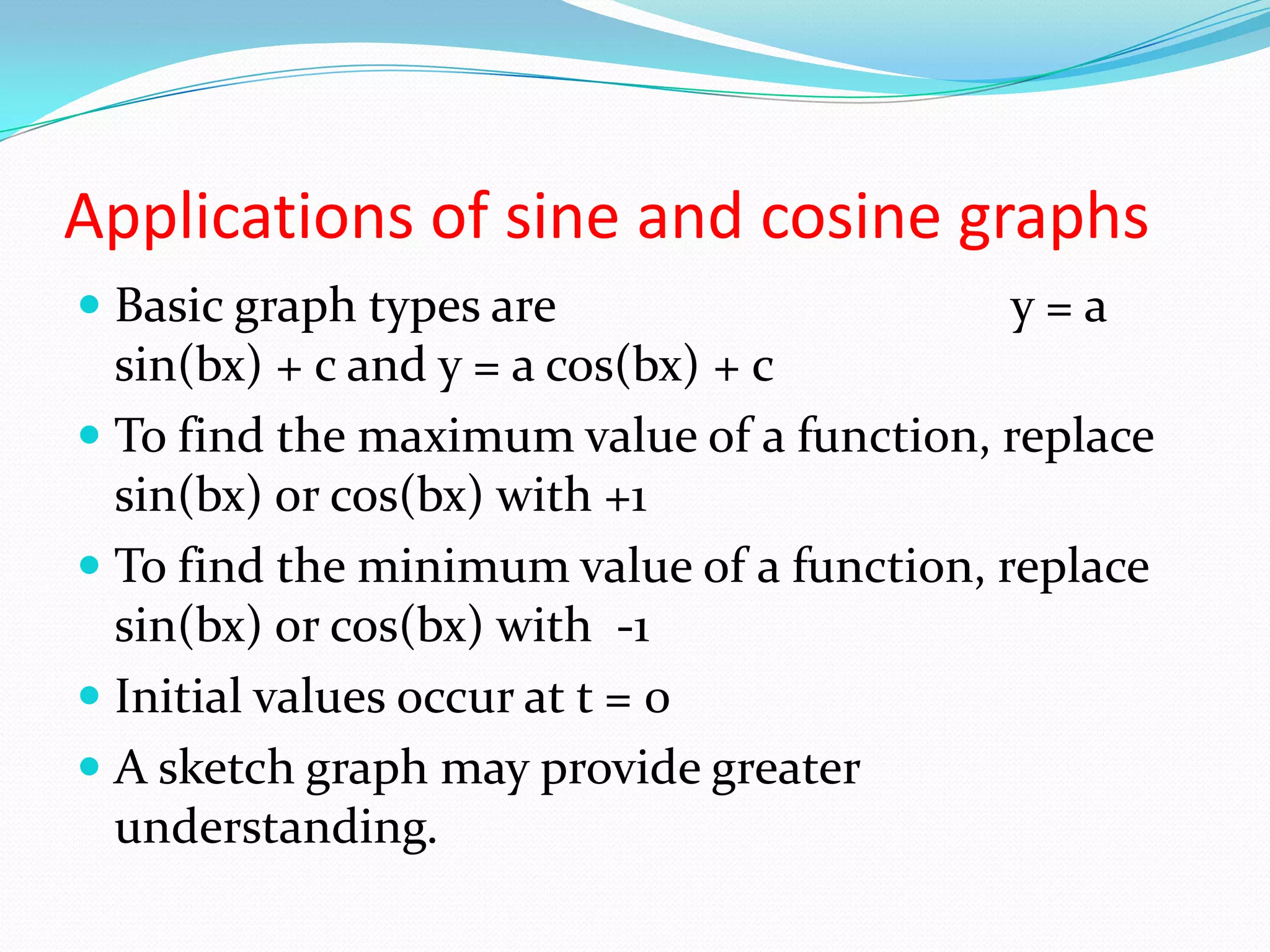 Circular (trigonometric) applications | PPTX