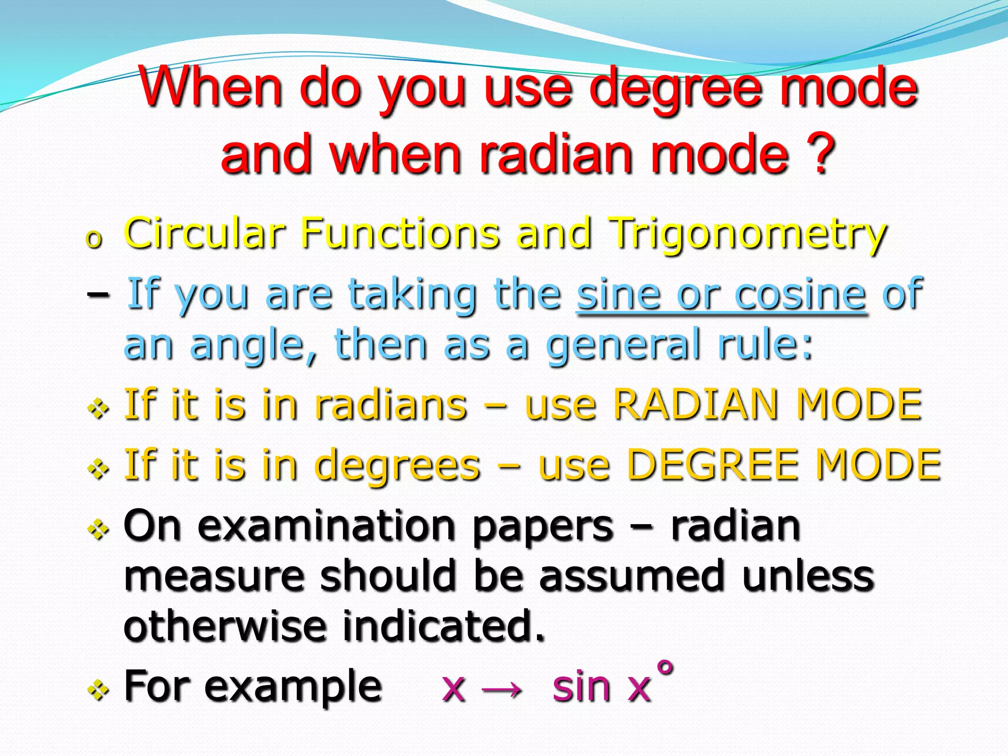 Circular (trigonometric) applications | PPTX