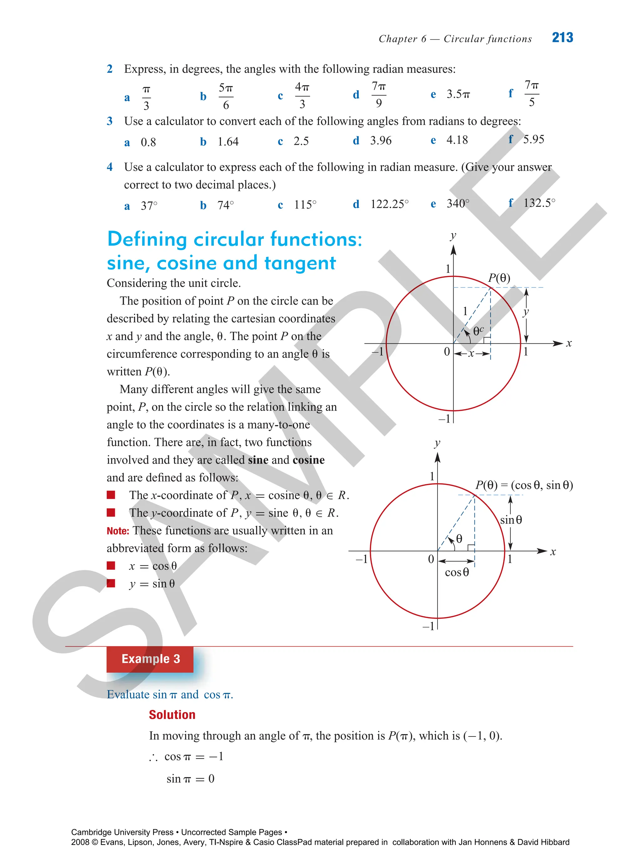 circular trigonometric functions and practice | PDF