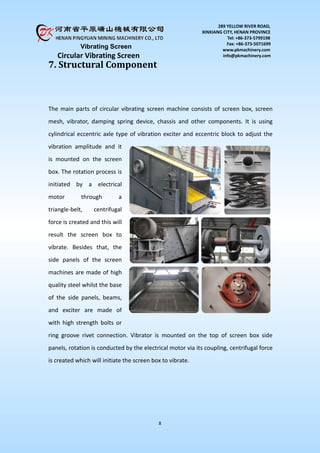 Circular vibrating screen product introduction pdf | PDF
