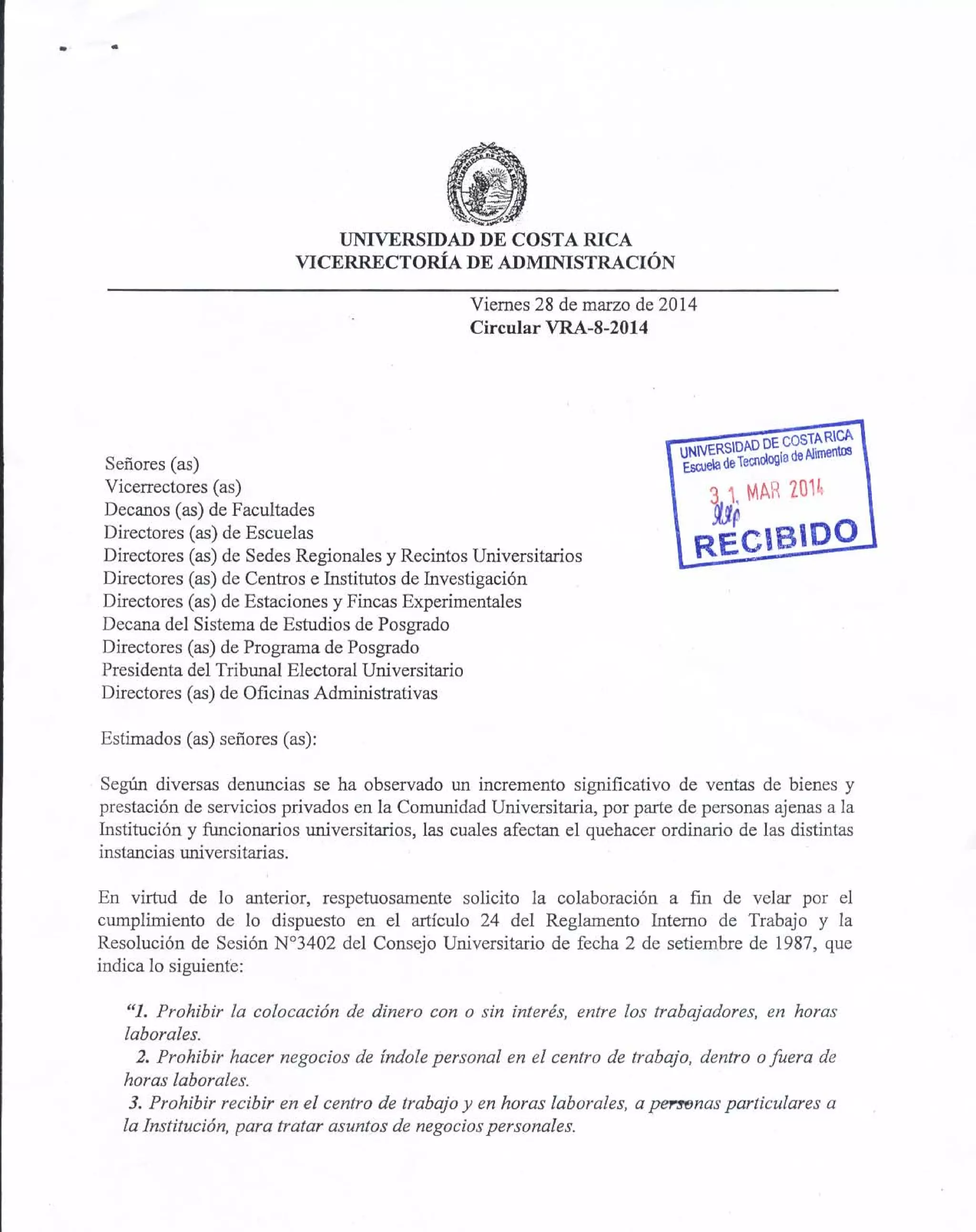 Circular vra 8-2014 | PDF