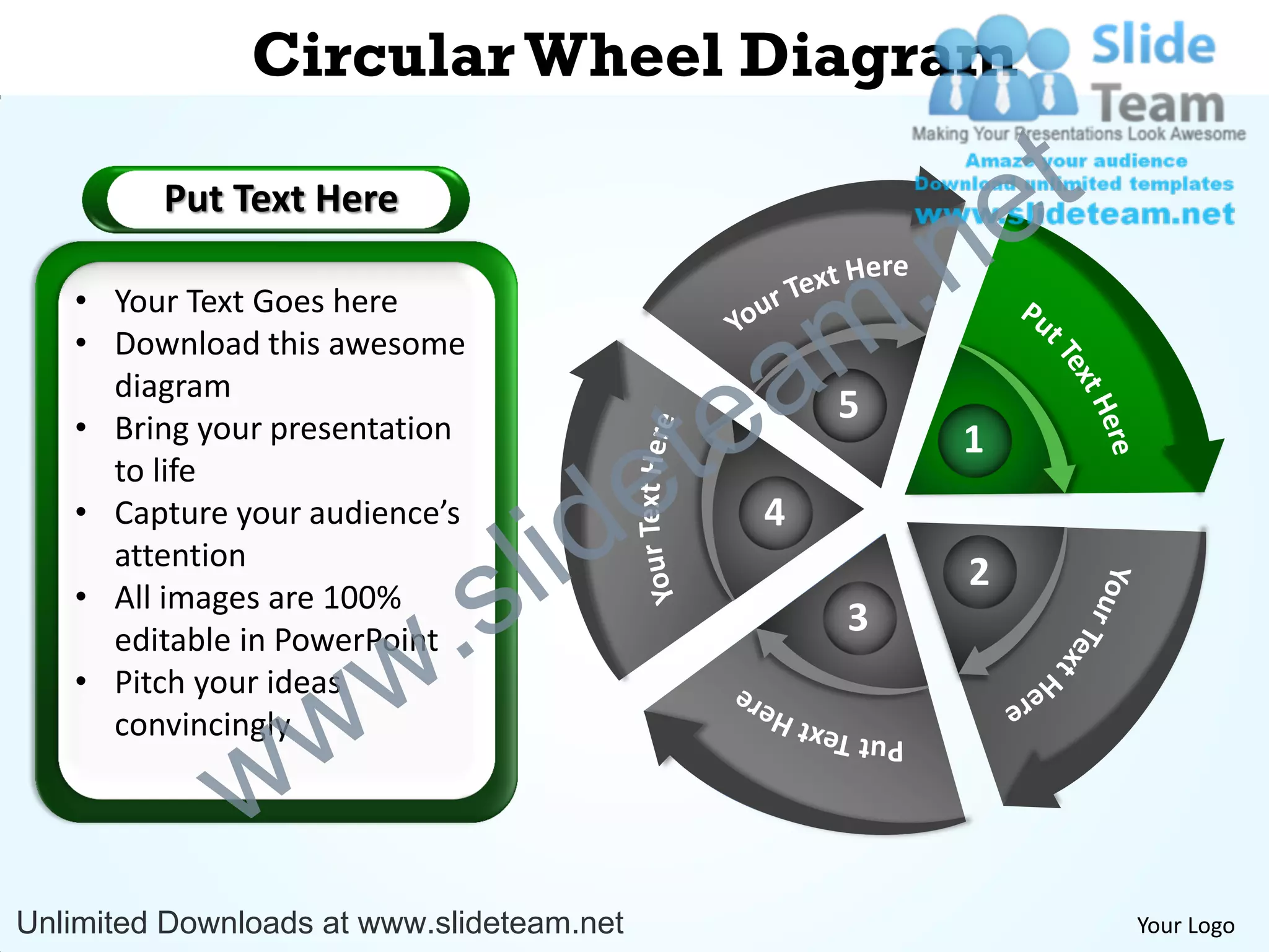 Circular wheel diagram ppt slides presentation diagrams templates | PDF