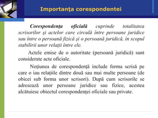 Circulatia corespondentei | PPT
