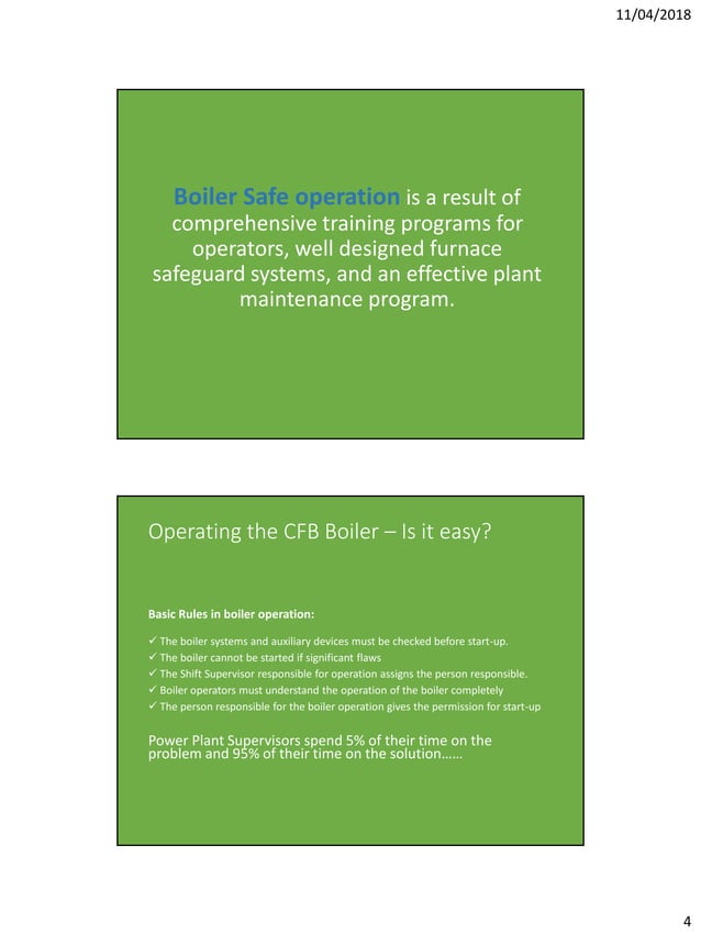 Circulating Fluidized Bed Boiler (cfb) training module | PDF