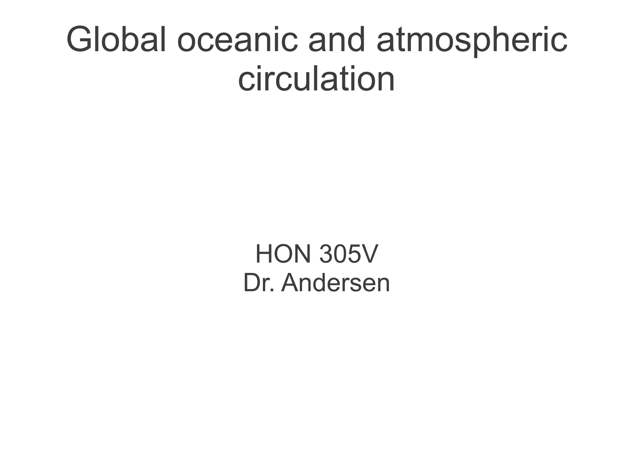 Global atmospheric and oceanic circulation | PDF