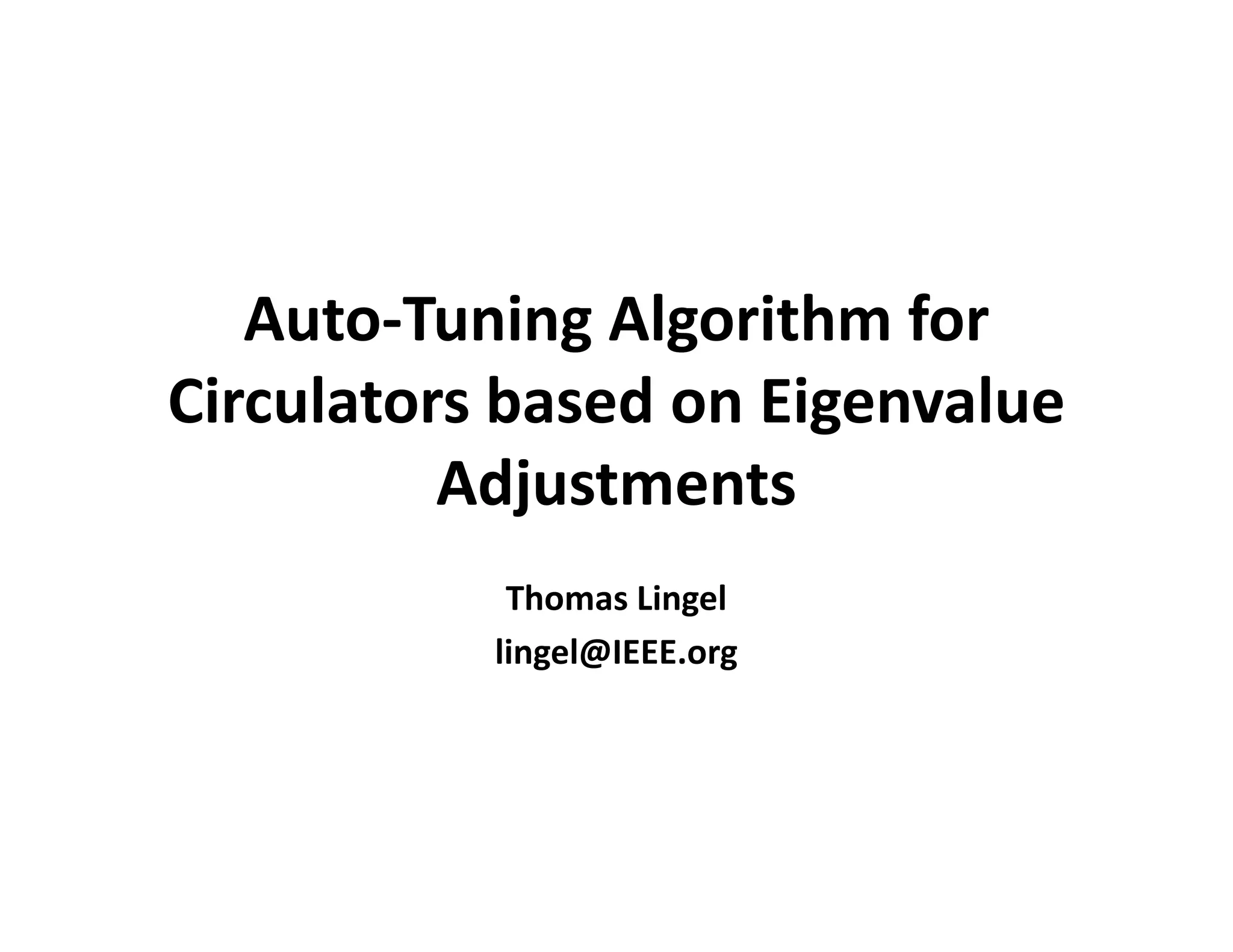 Circulator Autotuning | PDF