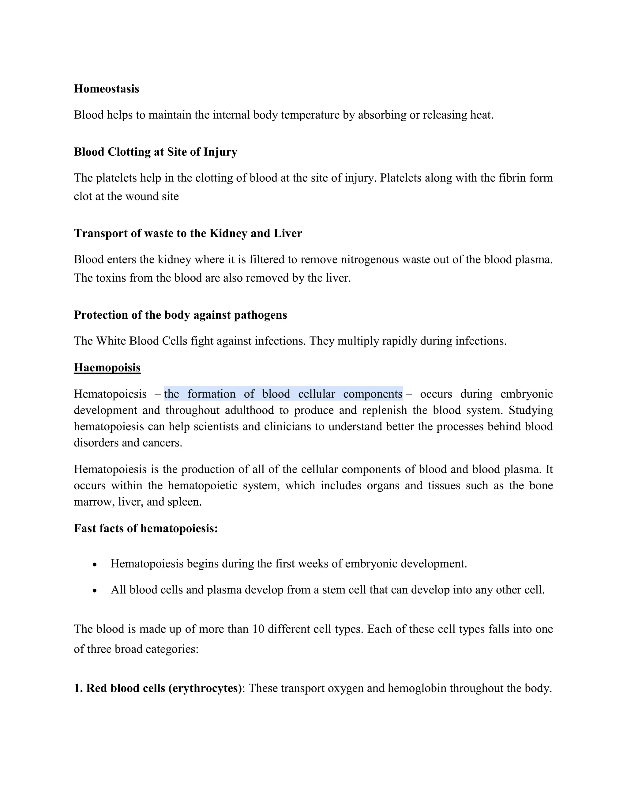 Blood Circulatory System in Human Body. docx | DOCX | Blood Disorders ...