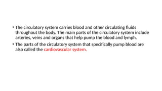 PARTS OF THE CIRCULATORY SYSTEM AND FUNCTIONS | PPTX