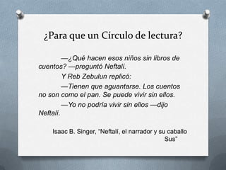 Circulos de lectura y charlas literarias | PPT
