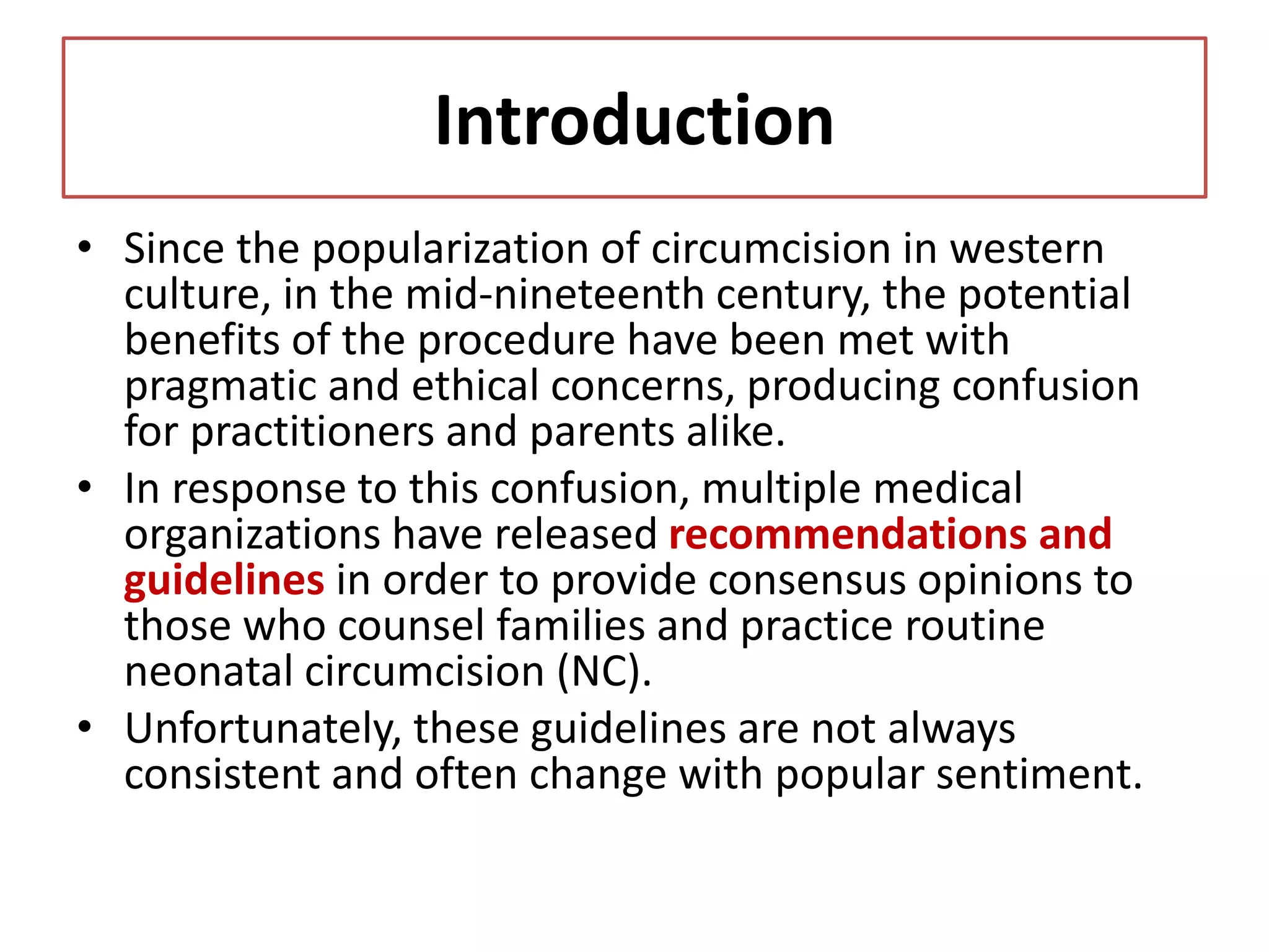 Circumcision Trends And Guidelines Pptx