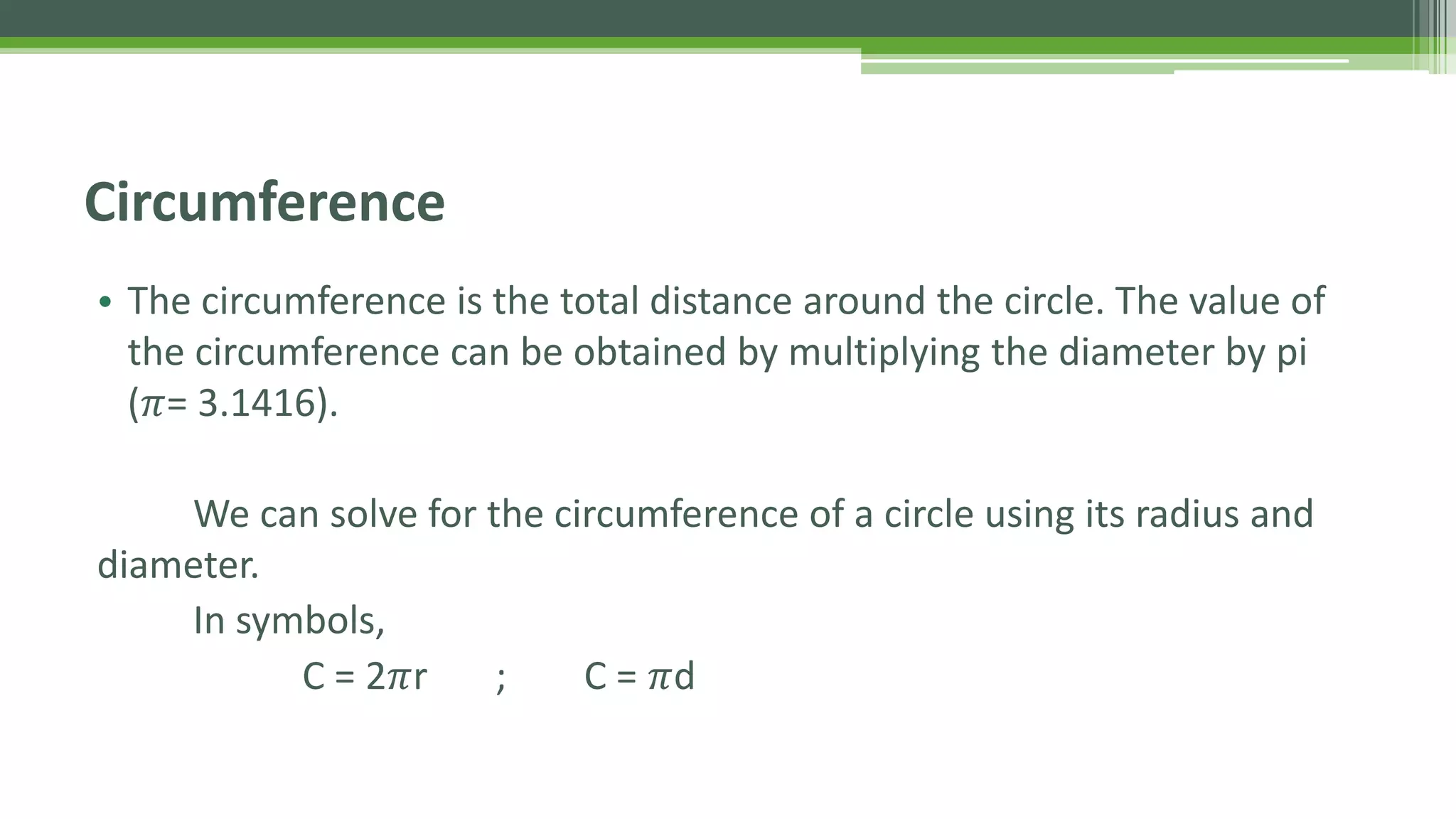Circumference and area | PPT