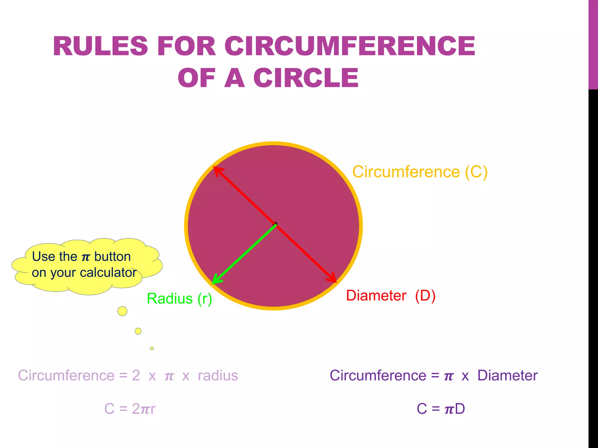 Circumference and area of circle | PPTX | Physics | Science