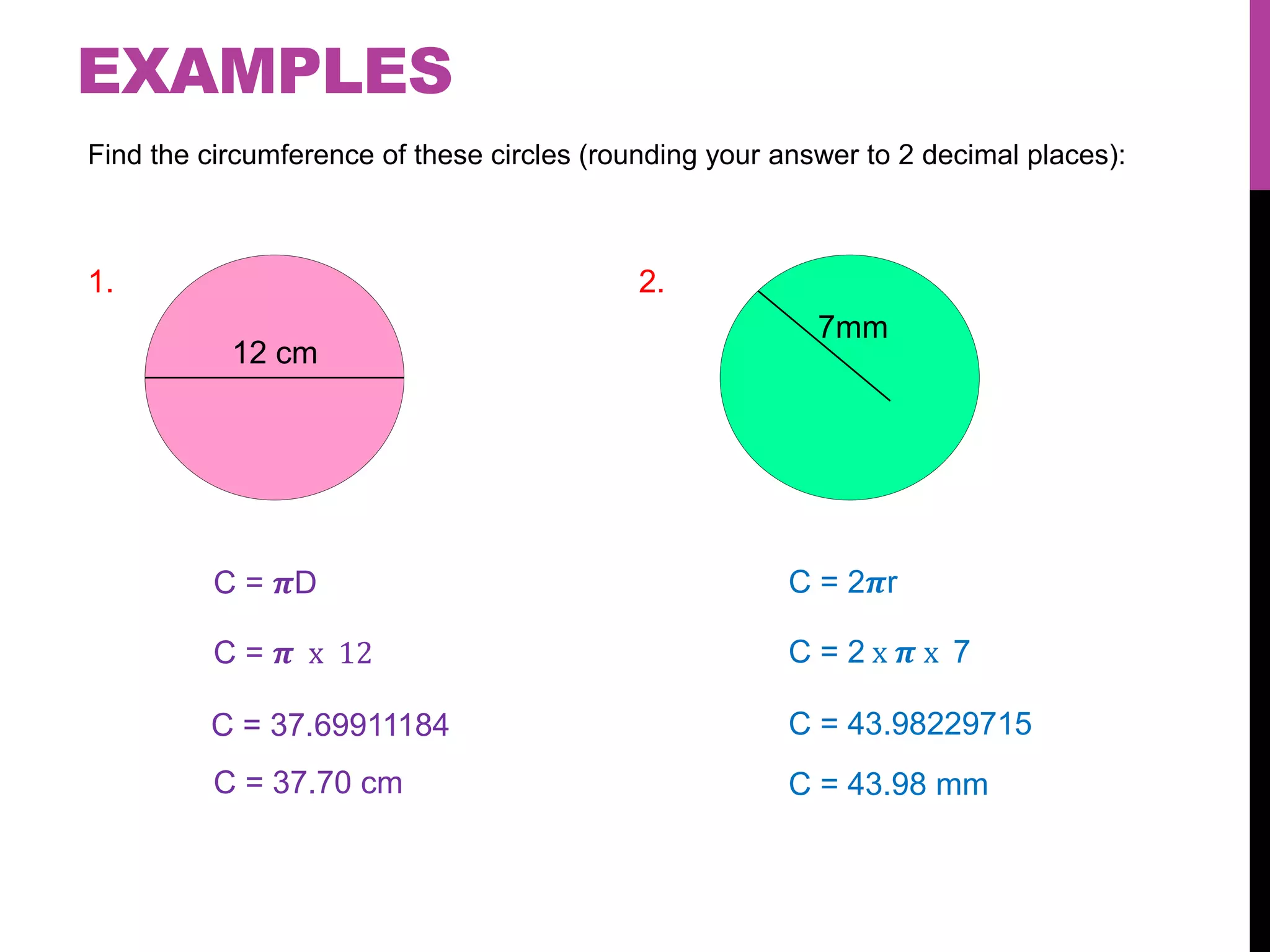 Circumference and area of circle | PPTX