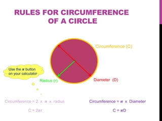 Circumference and area of circle | PPTX