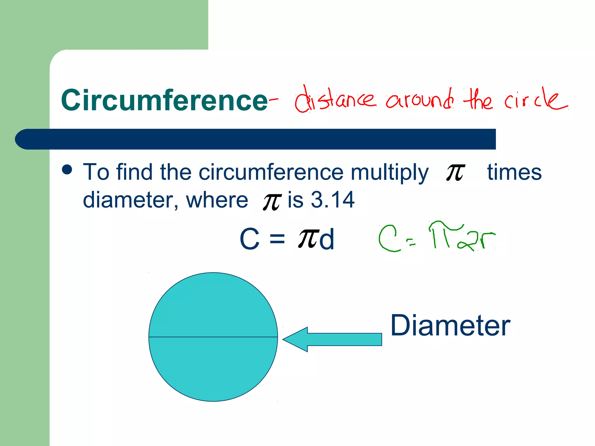 Circumference and area of cirlce | PPT