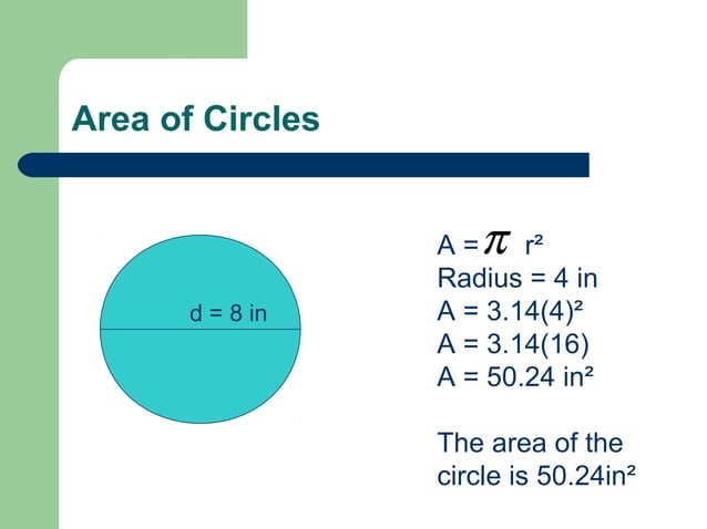 Circumference and area of cirlce | PPT