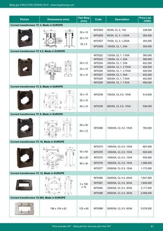 Circutor Price list 2015 - Hao Phuong Company | PDF