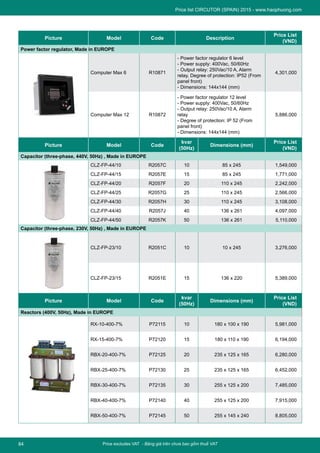 Circutor Price list 2015 - Hao Phuong Company | PDF