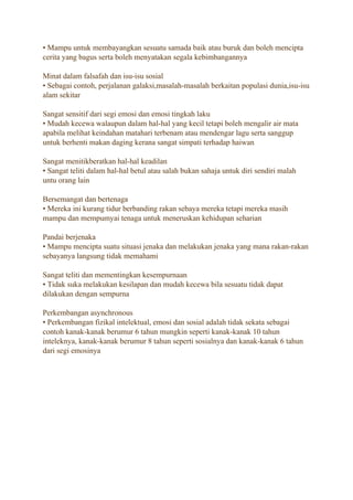 Ciri ciri anak pintar cerdas | DOC