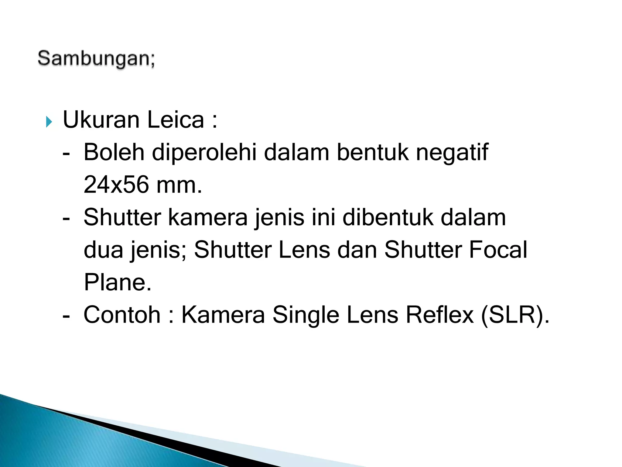 Ciri ciri dan kepentingan kamera dlm p&p | PPTX