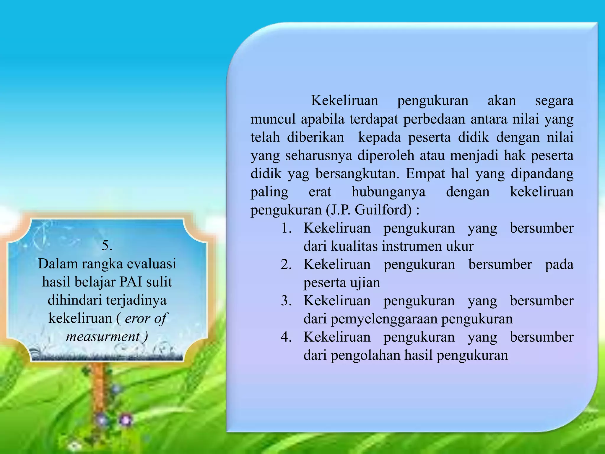 Ciri ciri evaluasi hasil belajar | PPTX